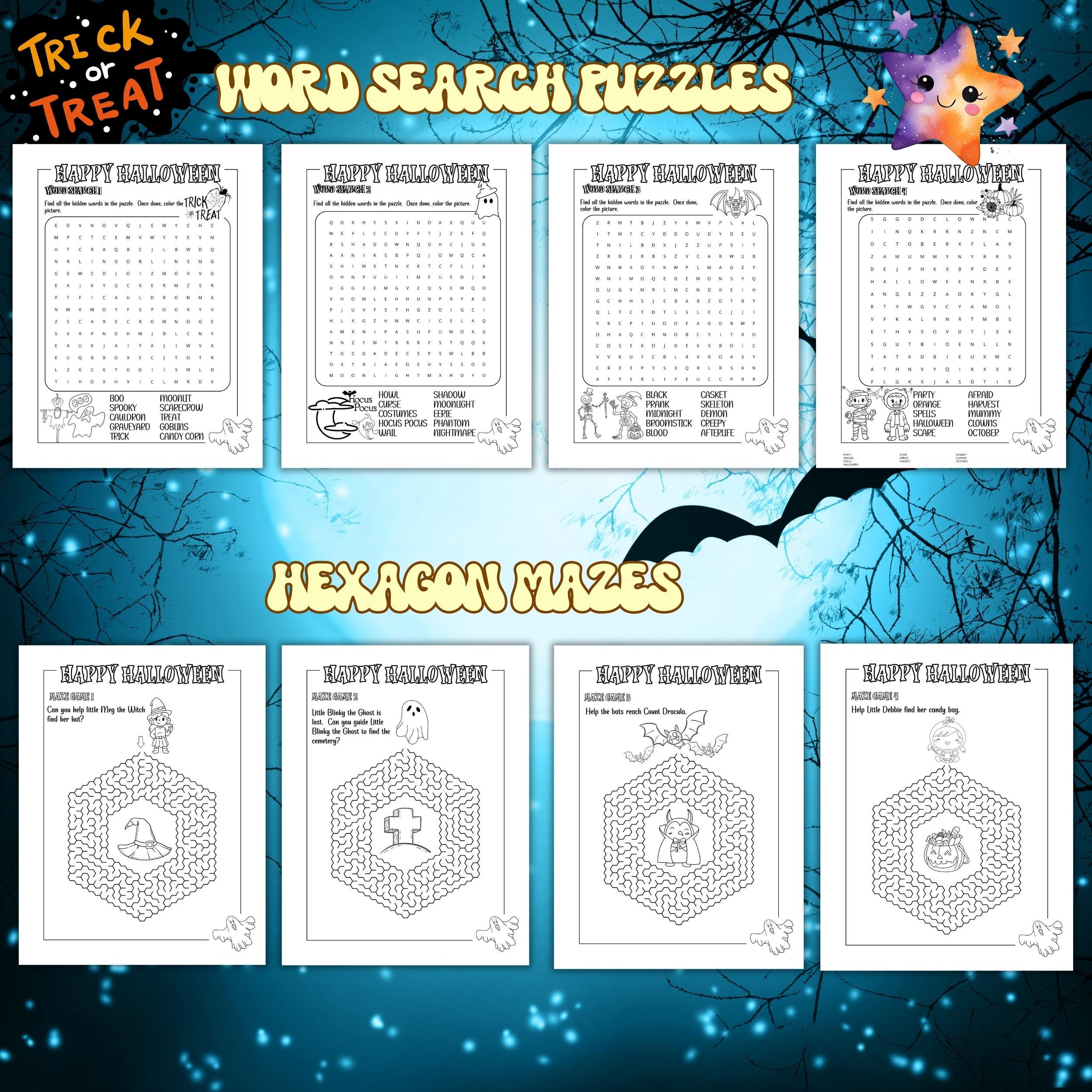 40 Printable Kids Halloween Activities, Kids Halloween Games, Halloween ...