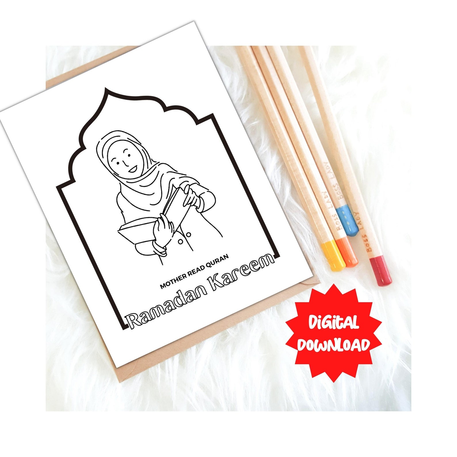 Ramadan and Eid Coloring Pages Printable Digital Download File, Kids ...