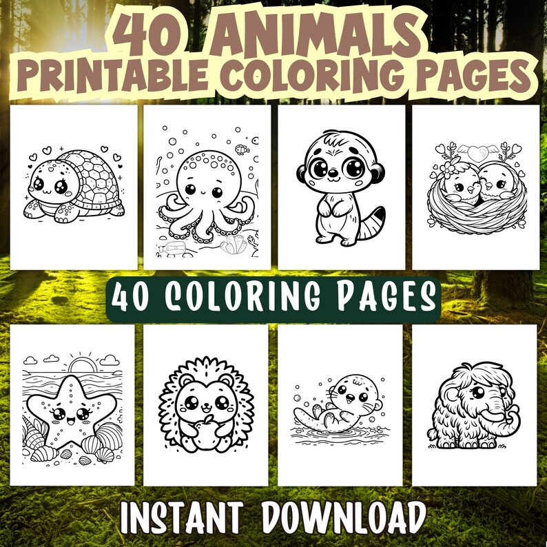 40 Animals Printable Coloring Pages, Preschool Coloring Pages ...