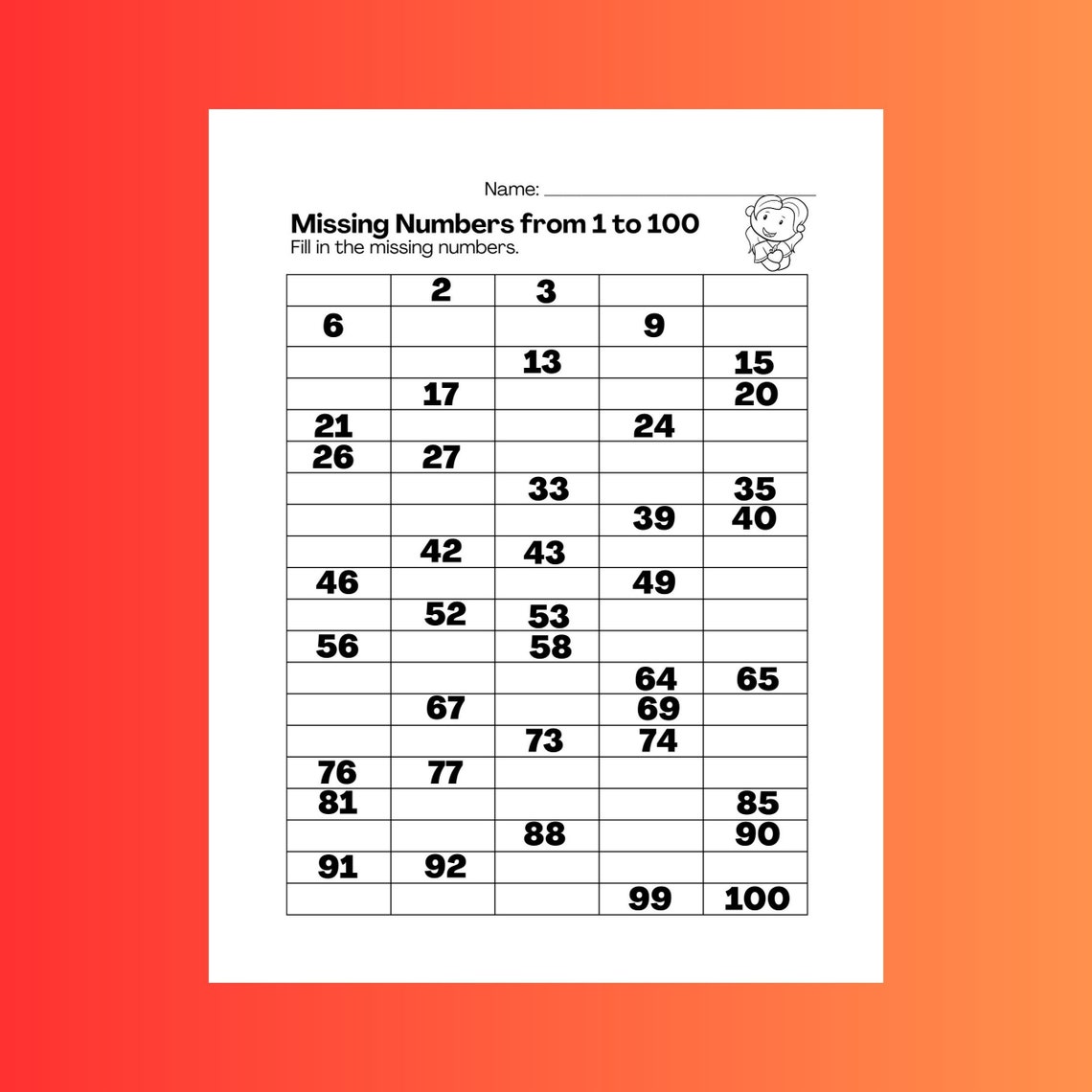 10 Printable Missing Numbers Worksheets, Missing Numbers Practice ...
