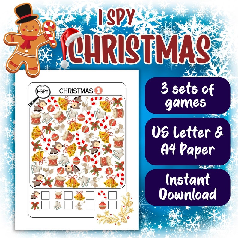 I-spy Christmas, Christmas Illustration Games, I Spy Worksheet ...