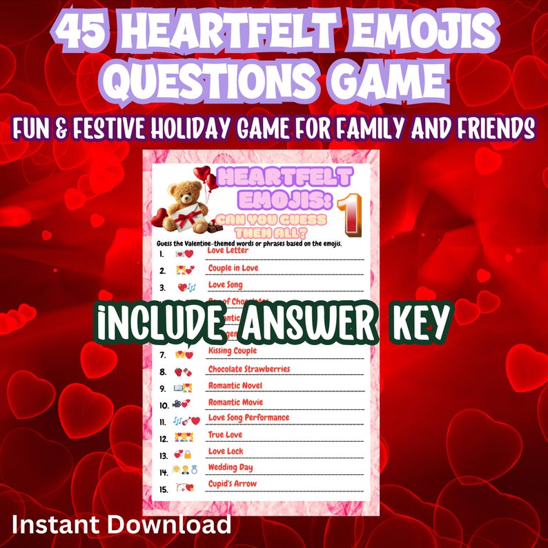 Heartfelt Emojis: Can You Guess Them All? | Fun Valentine’s Emoji Game ...