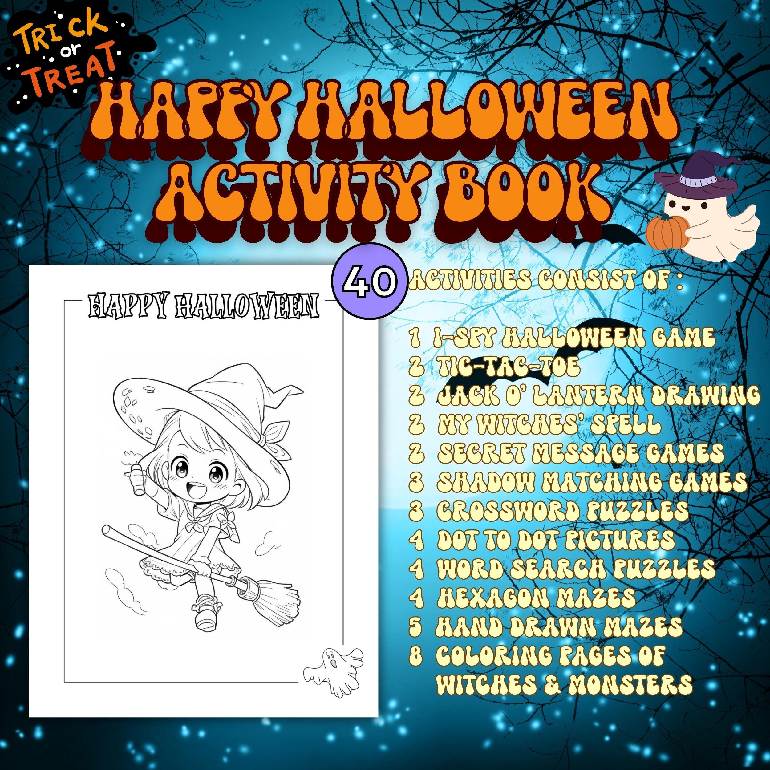 40 Printable Kids Halloween Activities, Kids Halloween Games, Halloween ...