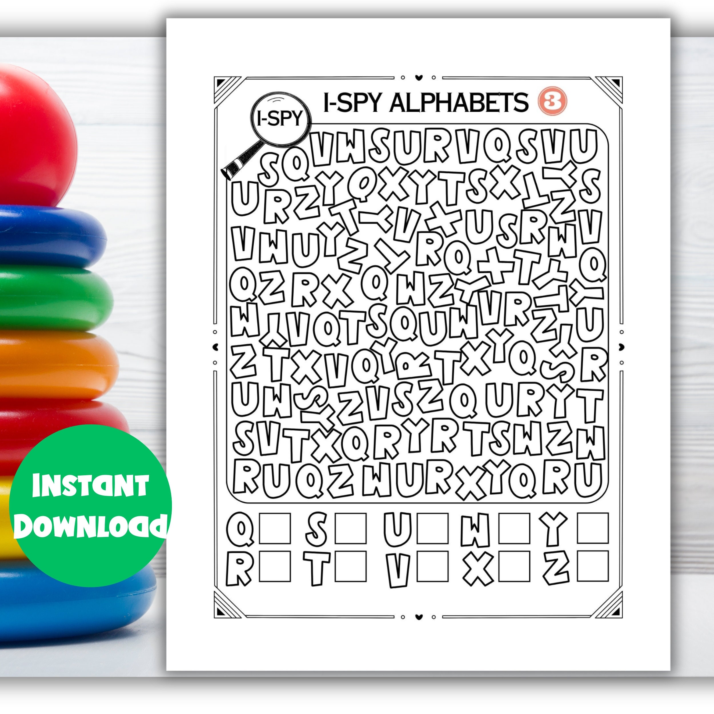 I-spy Alphabets, I Spy Letters, I-spy Worksheet Activities, Find and Count Kids Activities, Math ...