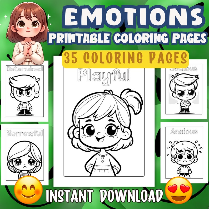 Emotions Coloring Pages, Feelings, Facials Printable Coloring Pages ...