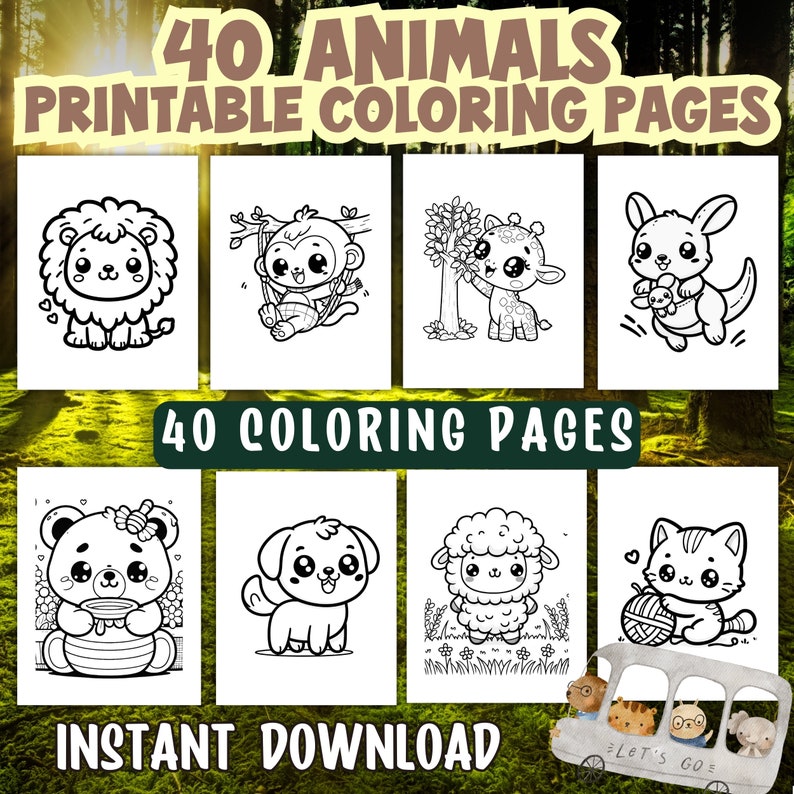 40 Animals Printable Coloring Pages, Preschool Coloring Pages ...