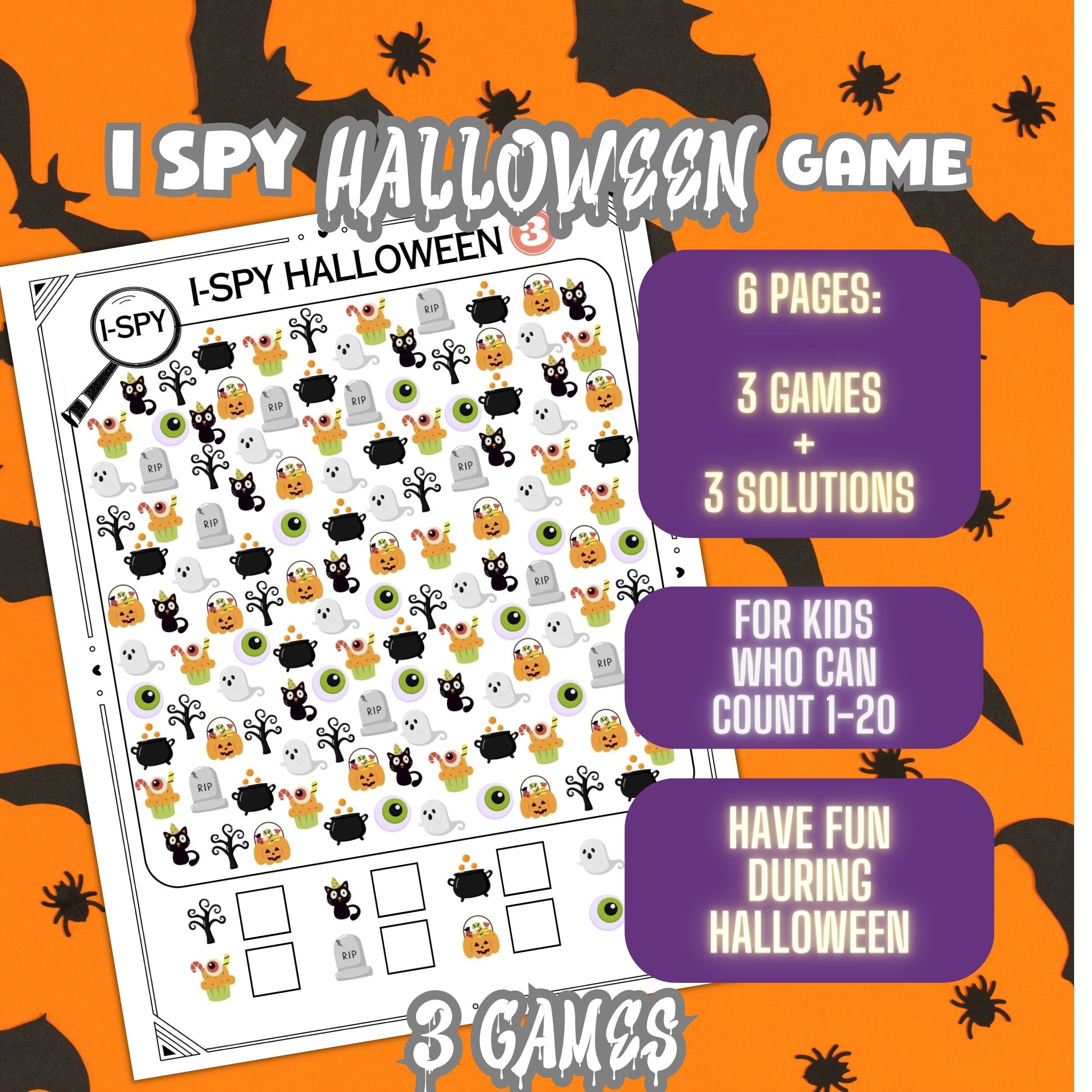 I-spy Halloween, Halloween Illustration Games, I Spy Worksheet ...