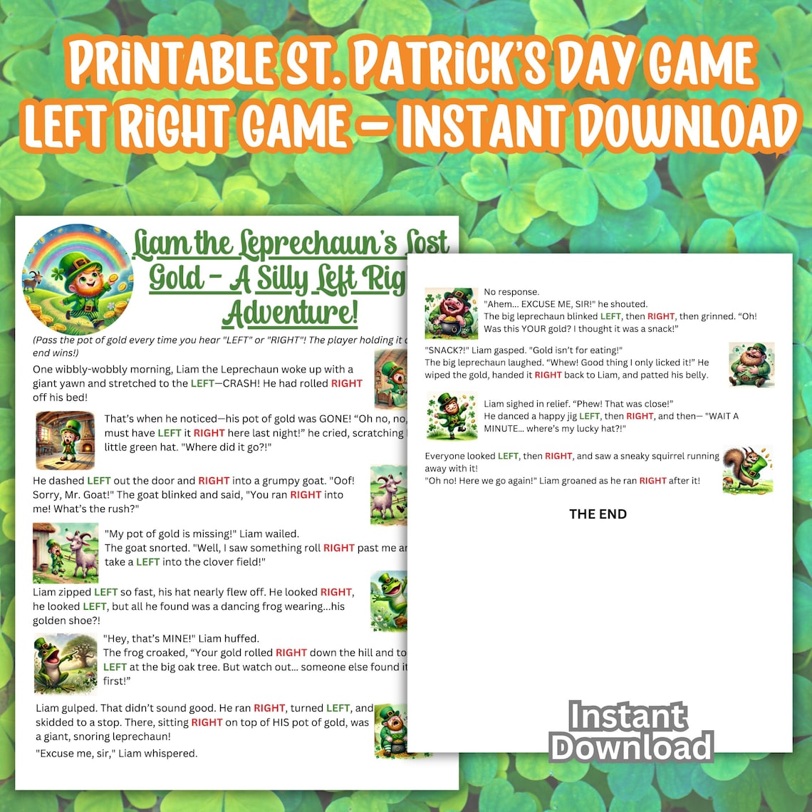 Liam the Leprechaun’s Lost Gold– A Fun St. Patrick’s Day Left Right ...