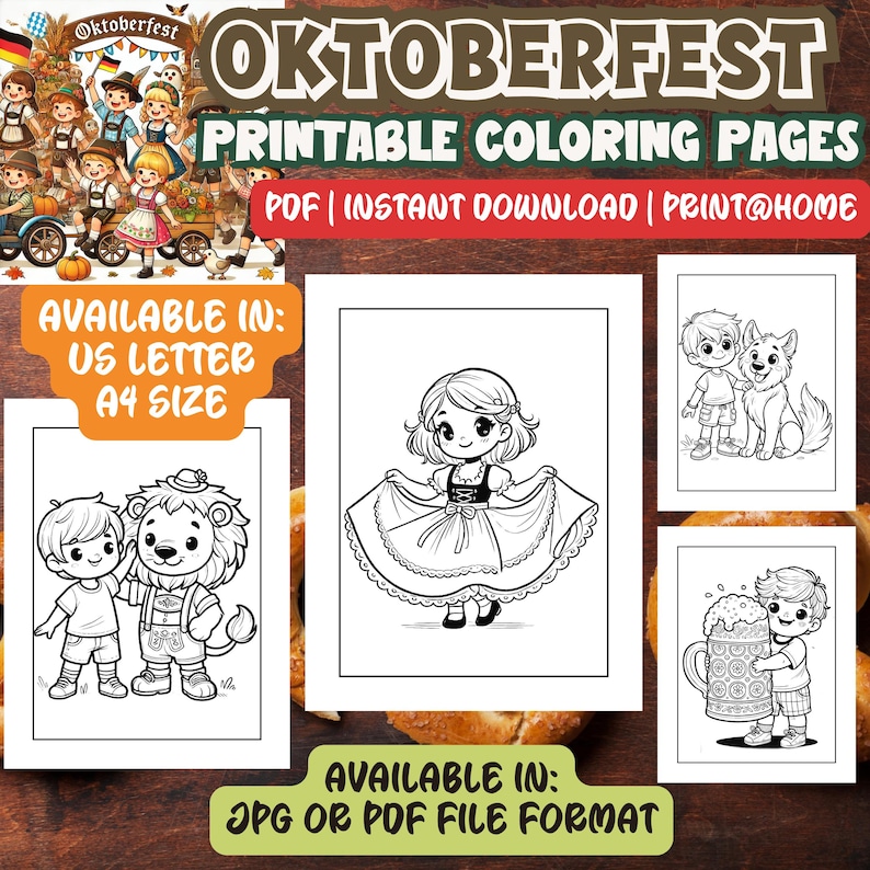 Oktoberfest Coloring Pages for Kids, Fun and Festive Printable Coloring ...
