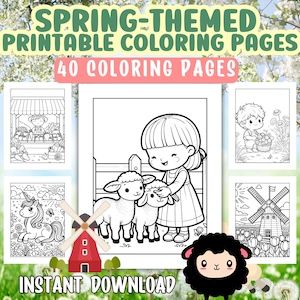 40 Spring Themed Coloring Pages, Spring PDF, Spring Printable, Spring ...