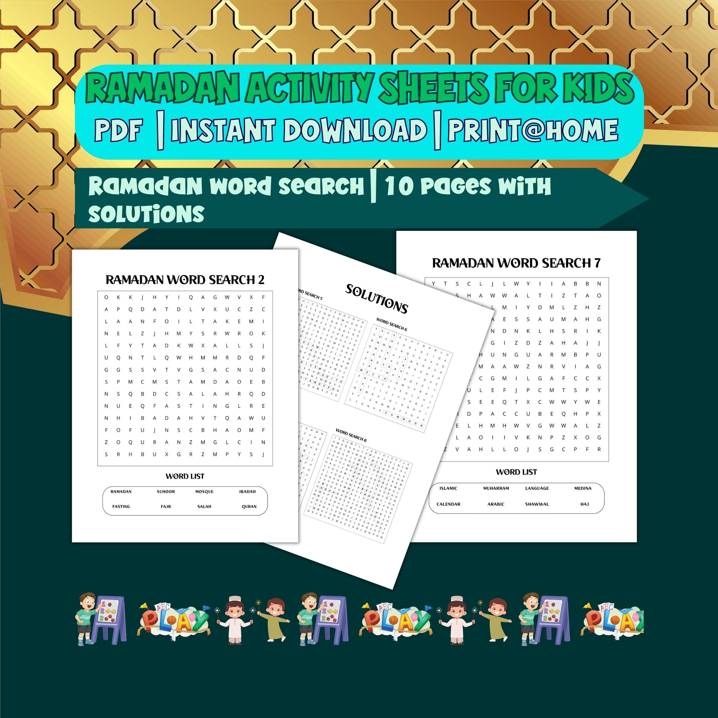 Ramadan Activity Book, Educational Ramadan Kids Activity, Printable ...