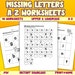 10 Printable Missing Letters Worksheets, Uppercase & Lowercase Letters ...