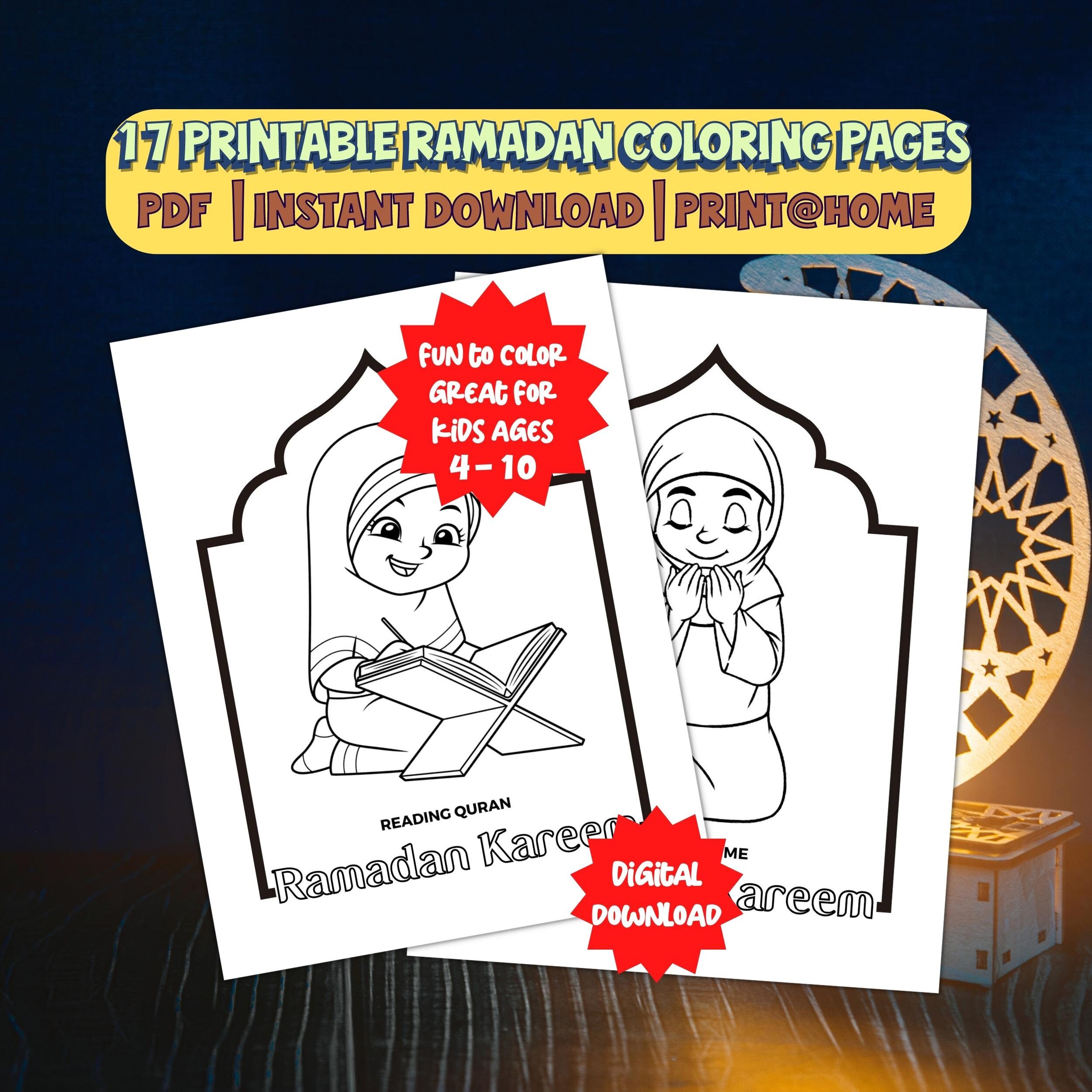 Ramadan and Eid Coloring Pages Printable Digital Download File, Kids ...