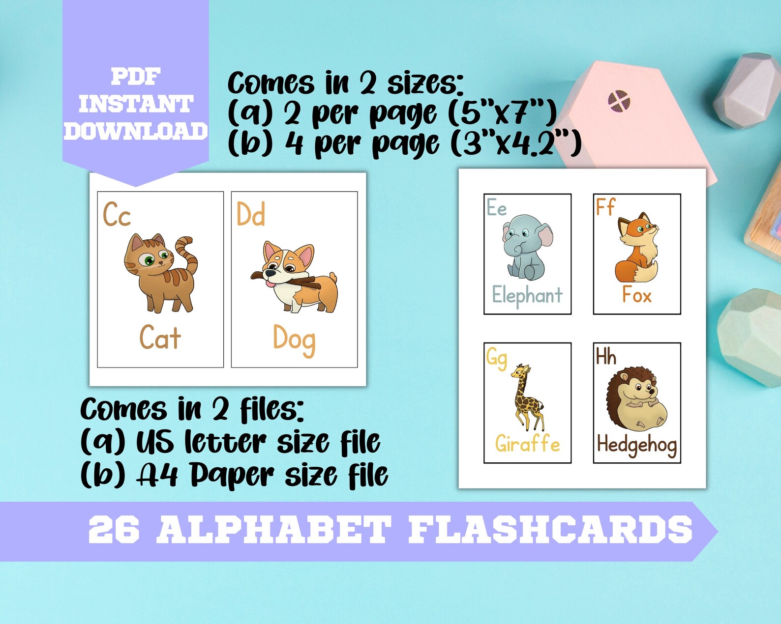 ABC Flash Cards, Educational Cards, A-Z Alphabet Cards, Learn Abcs ...