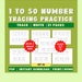 1 to 50 Number Tracing Practice, 123 Handwriting Exercise to Help Your ...