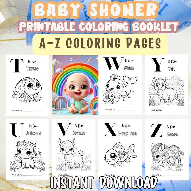 First Baby's ABC Book Baby Shower Activity, Personalized Alphabet ...