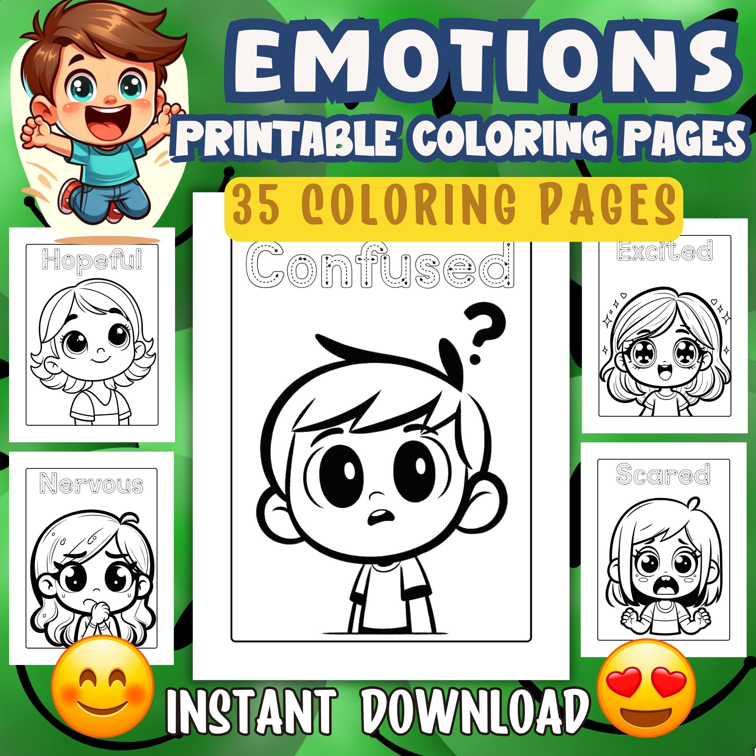 Emotions Coloring Pages, Feelings, Facials Printable Coloring Pages ...