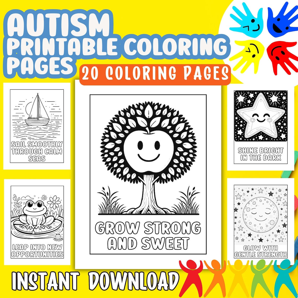 Autism-friendly Coloring Pages, Printable Autism Coloring Pages, Kids ...