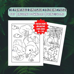 10 Dinosaur Coloring Pages for Kids Age 4-10, Preschool, Kindergarten ...