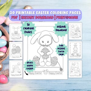 30 Easter Coloring Pages, Printable Easter Colouring Pages for Kids ...