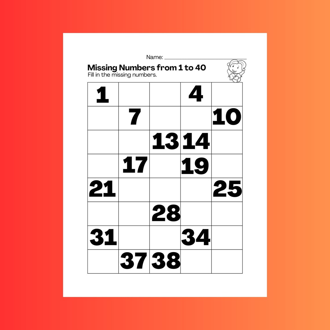 10 Printable Missing Numbers Worksheets, Missing Numbers Practice ...