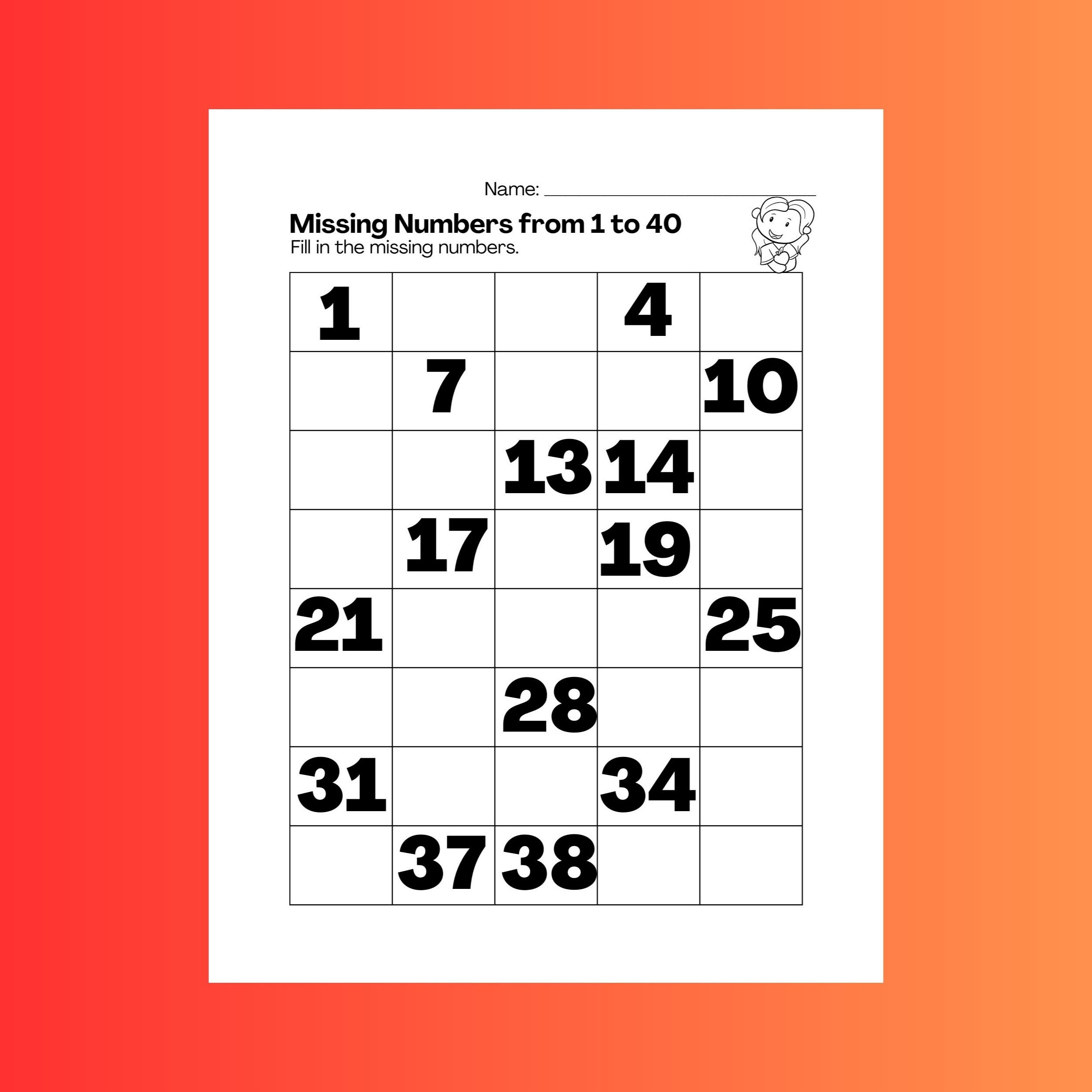 10 Printable Missing Numbers Worksheets, Missing Numbers Practice ...