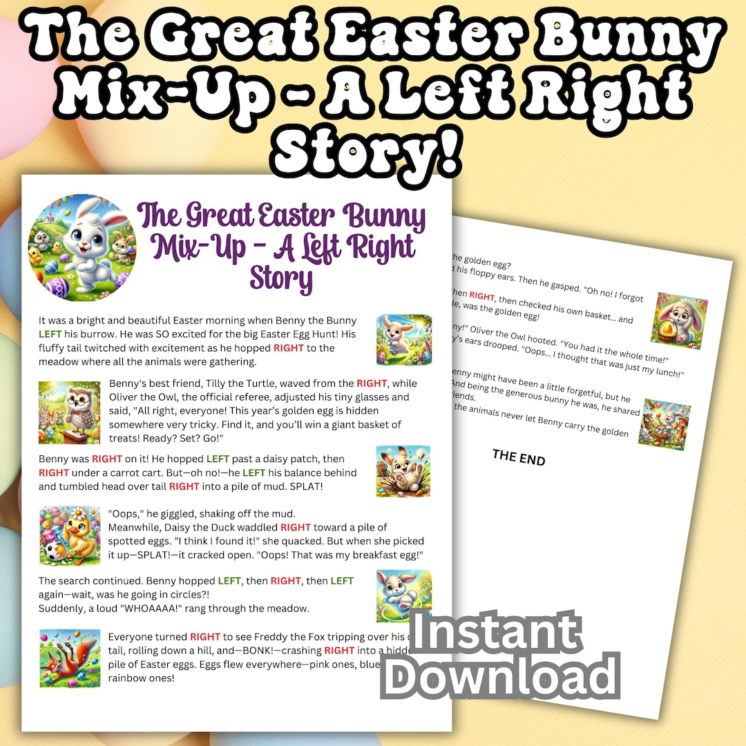 Easter Left Right Story Game, Fun Printable Easter Party Game for Kids ...