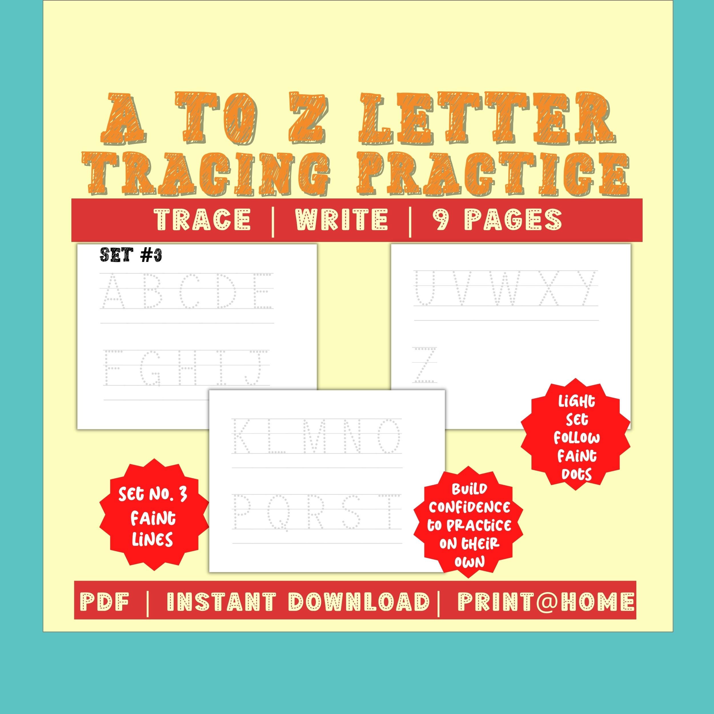 A to Z Uppercase Letter Tracing Practice, ABC Uppercase to Help Your ...