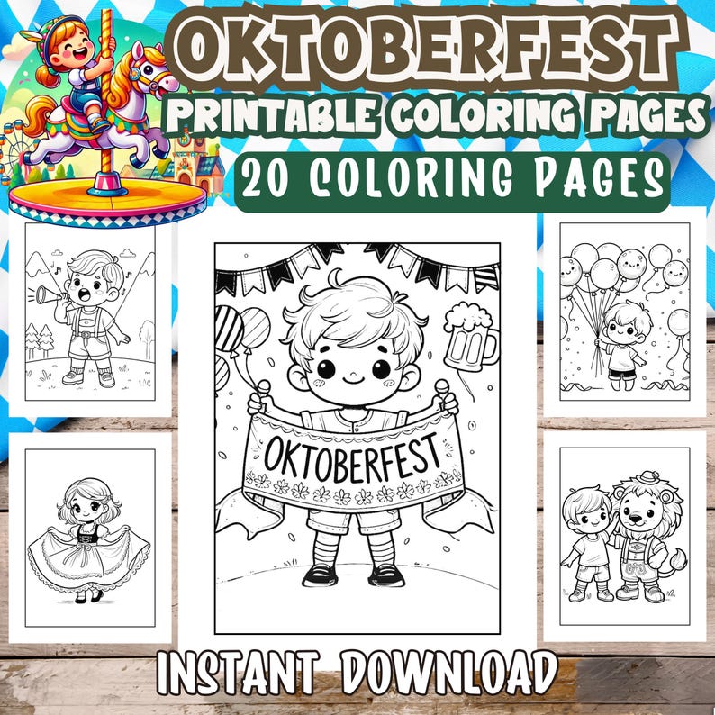 Oktoberfest Coloring Pages for Kids, Fun and Festive Printable Coloring ...