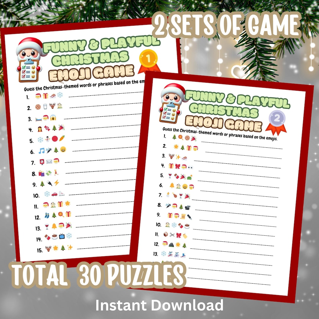 Funny & Playful Christmas Emoji Game, Christmas Emoji Pictionary Game ...