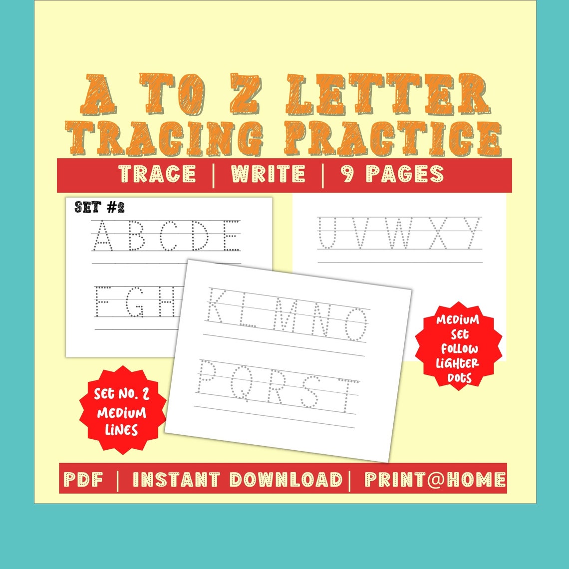 A to Z Uppercase Letter Tracing Practice, ABC Uppercase to Help Your ...