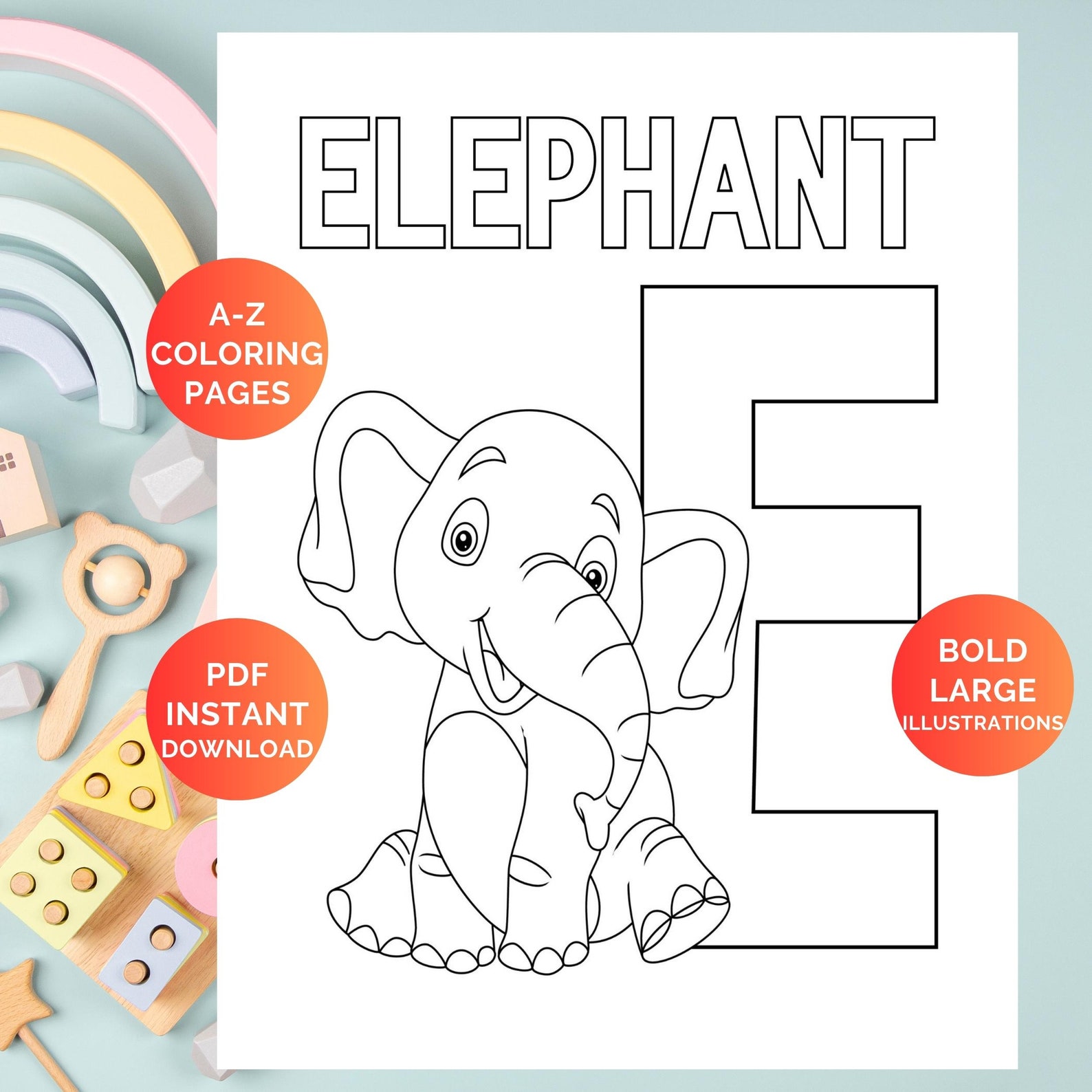 27 Printable ABC Coloring Book Worksheets, Montessori, Preschool ...