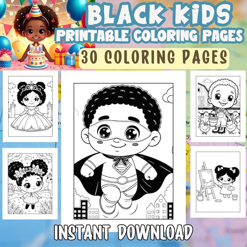 Black Kids Coloring Pages, Colouring Sheets for Kids, African American ...