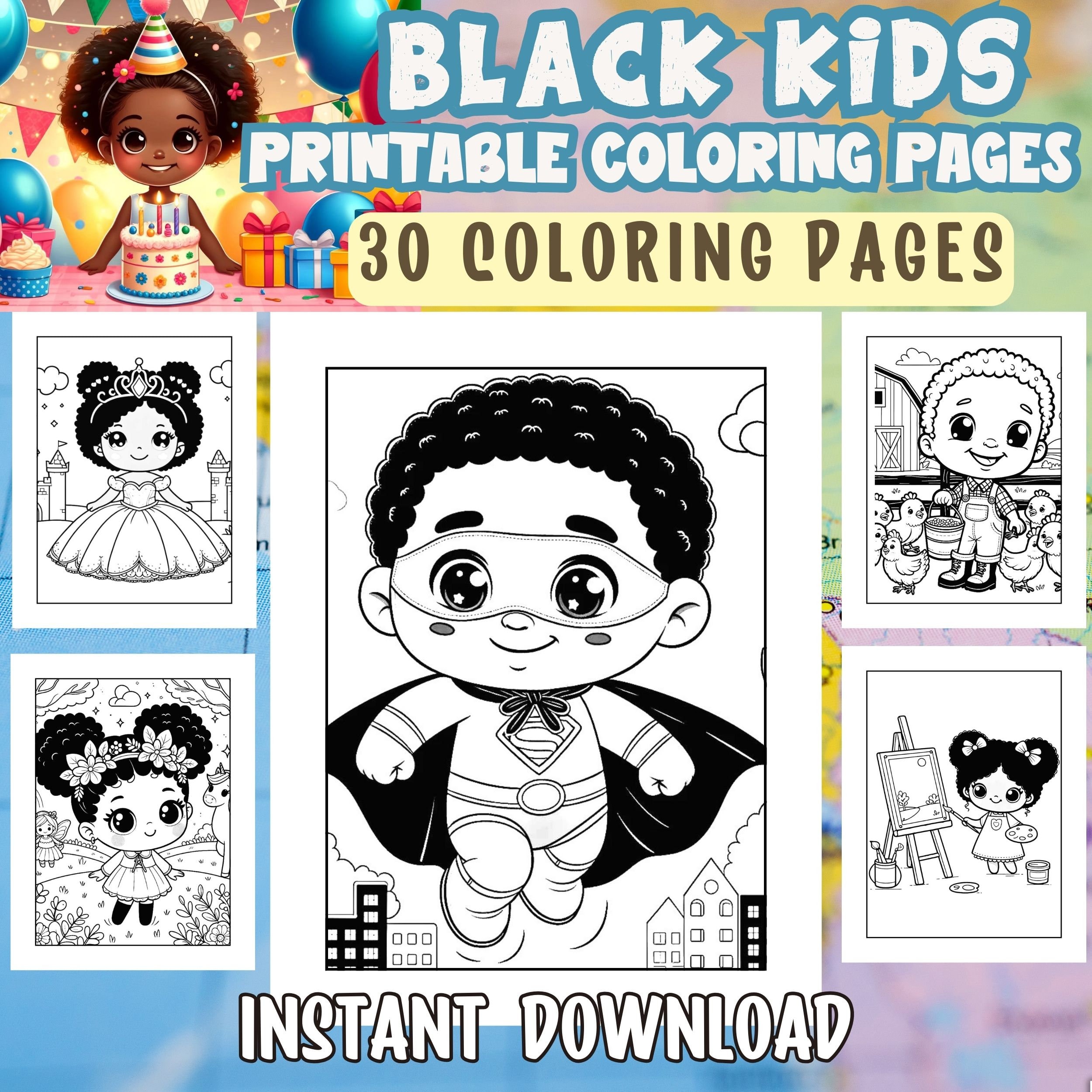 Black Kids Coloring Pages, Colouring Sheets for Kids, African American ...