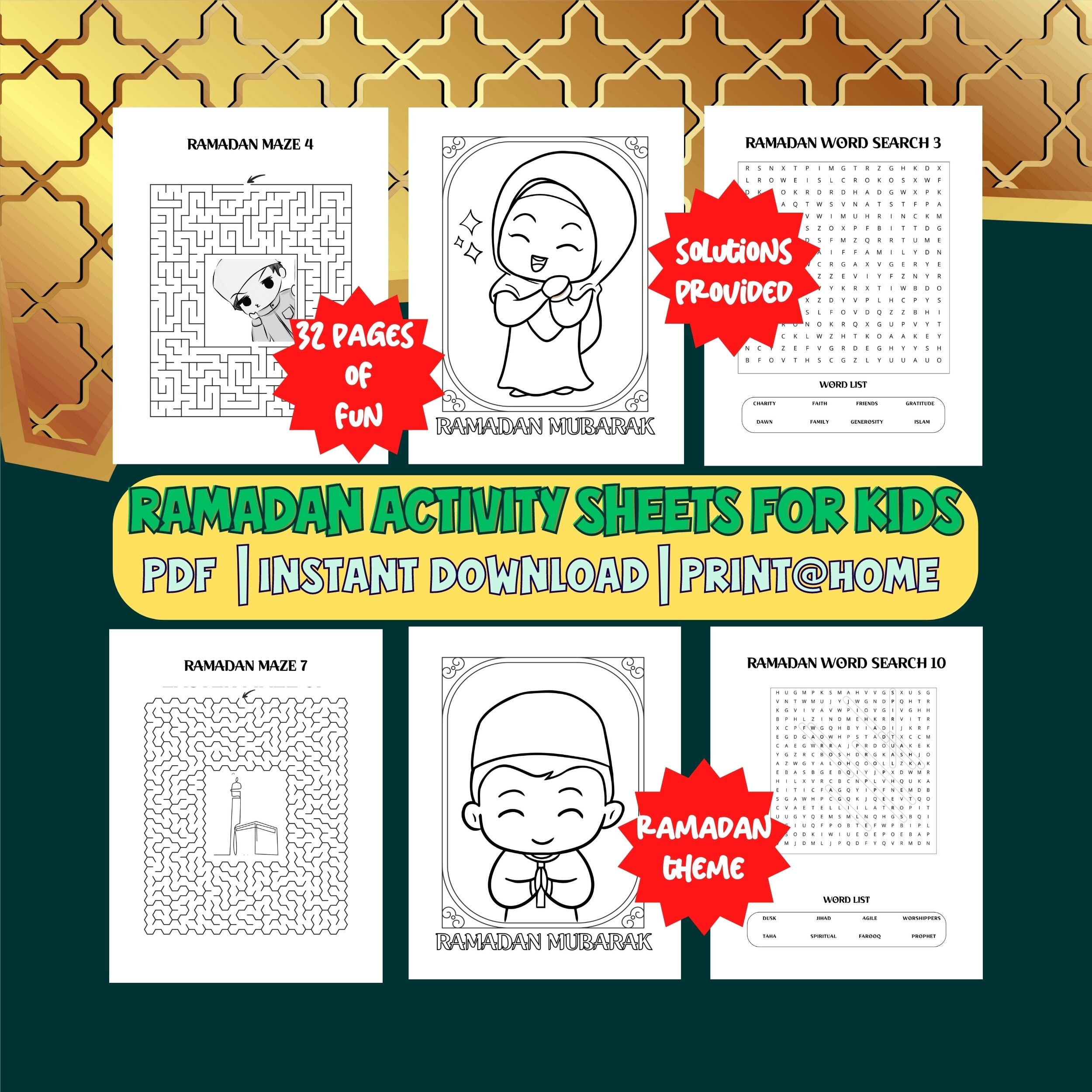 Ramadan Activity Book, Educational Ramadan Kids Activity, Printable ...