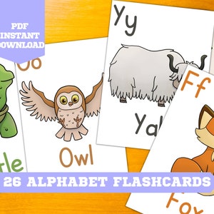 ABC Flash Cards, Educational Cards, A-Z Alphabet Cards, Learn Abcs ...