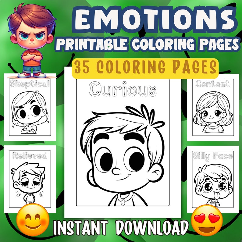 Emotions Coloring Pages, Feelings, Facials Printable Coloring Pages ...