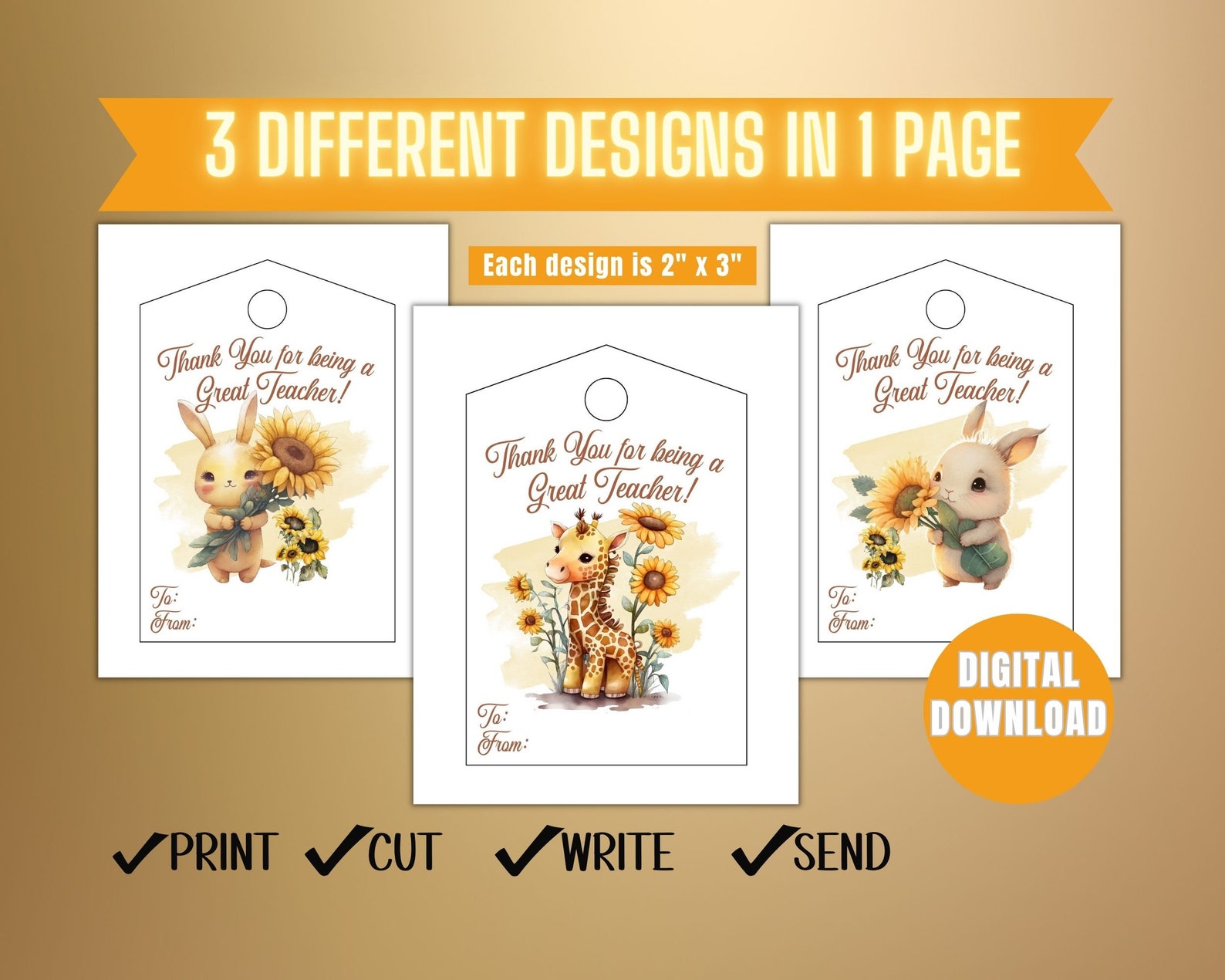 End of School Teacher Appreciation Tag Schools Out Summer Thank You ...