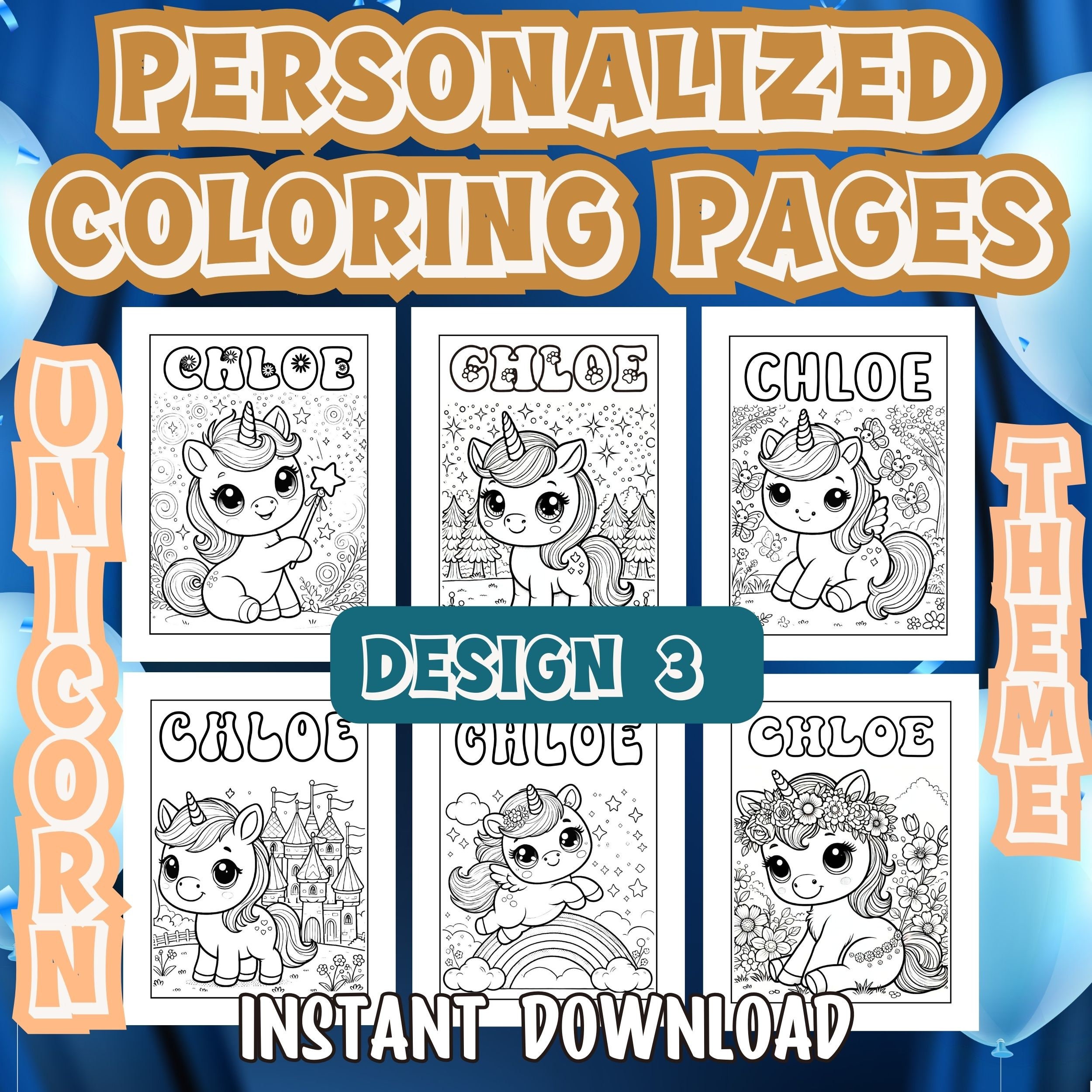 Personalized Kids Coloring Page, Custom Name Coloring Page for Kids ...