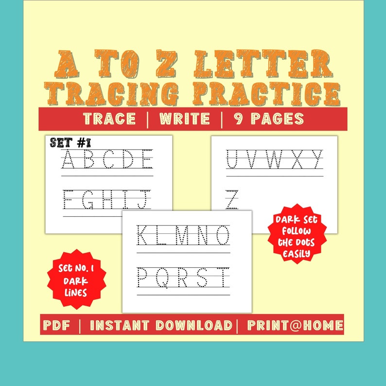 A to Z Uppercase Letter Tracing Practice, ABC Uppercase to Help Your ...