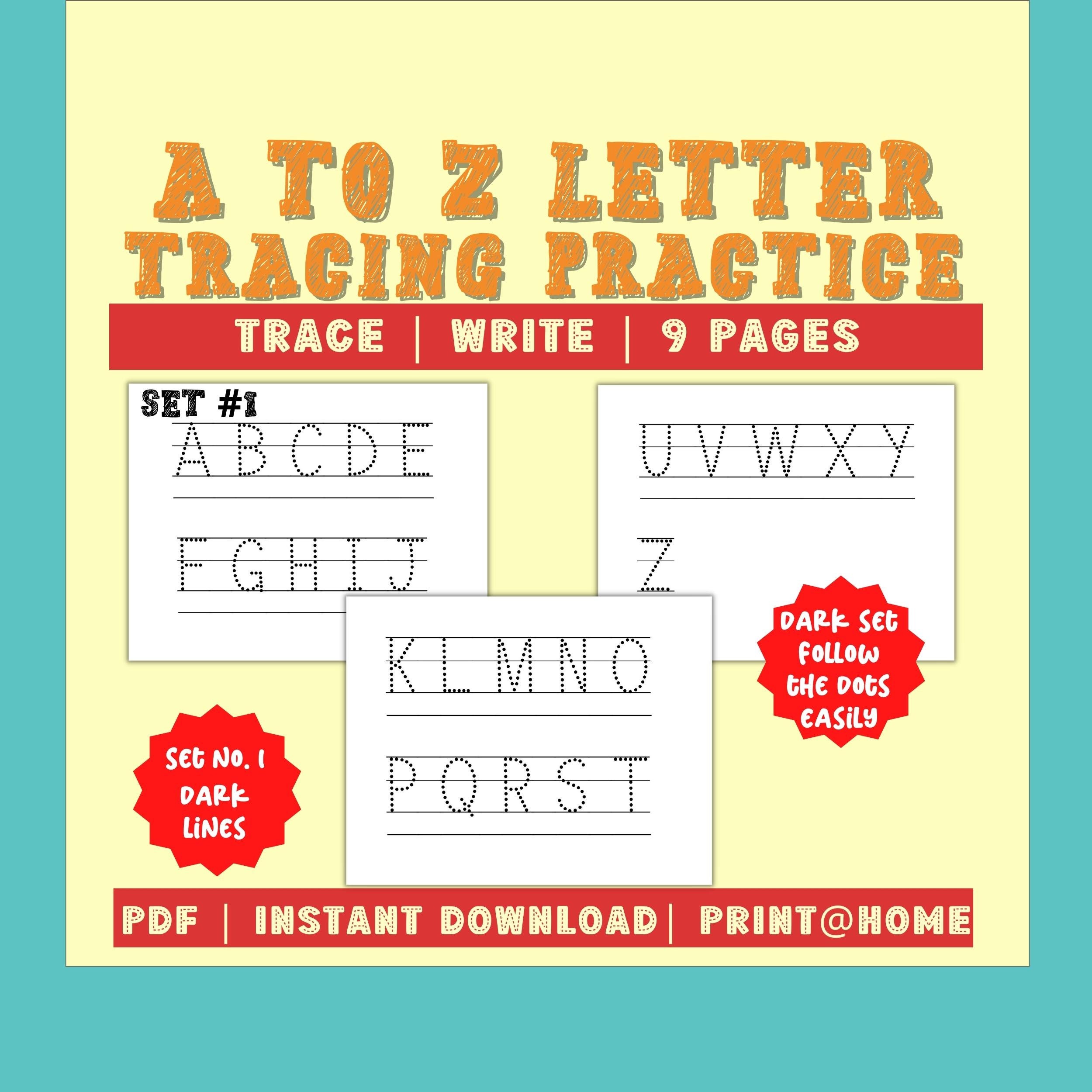 A to Z Uppercase Letter Tracing Practice, ABC Uppercase to Help Your ...