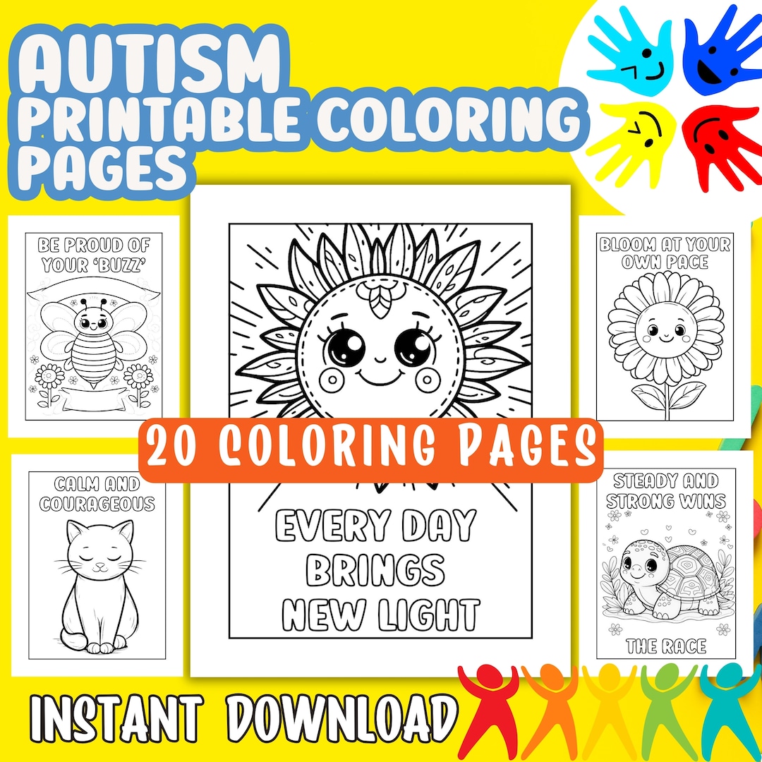 Autism-friendly Coloring Pages, Printable Autism Coloring Pages, Kids ...