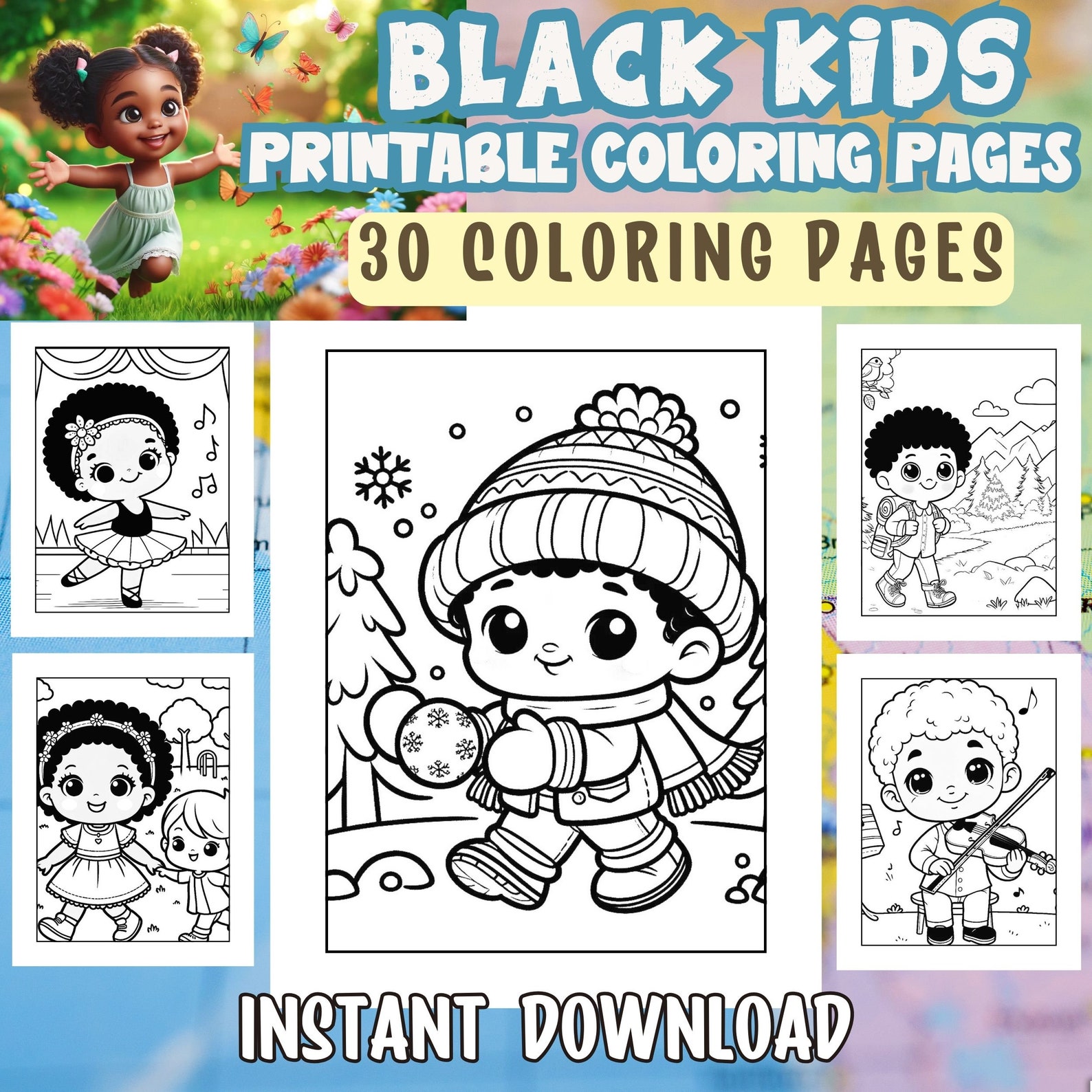 Black Kids Coloring Pages, Colouring Sheets for Kids, African American ...