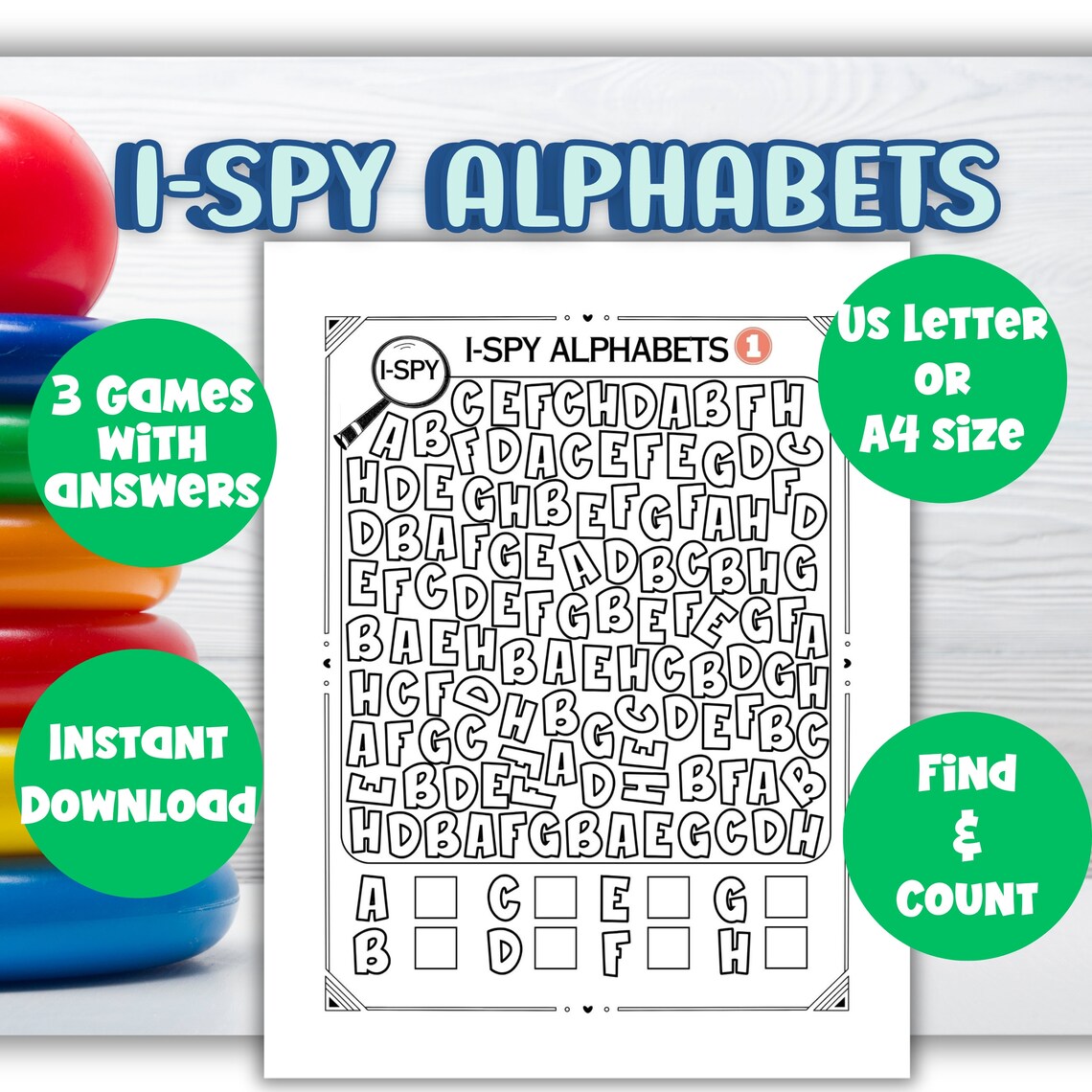 I-spy Alphabets, I Spy Letters, I-spy Worksheet Activities, Find and ...