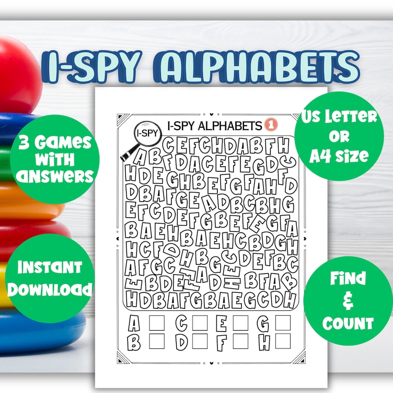 I-spy Alphabets, I Spy Letters, I-spy Worksheet Activities, Find and ...