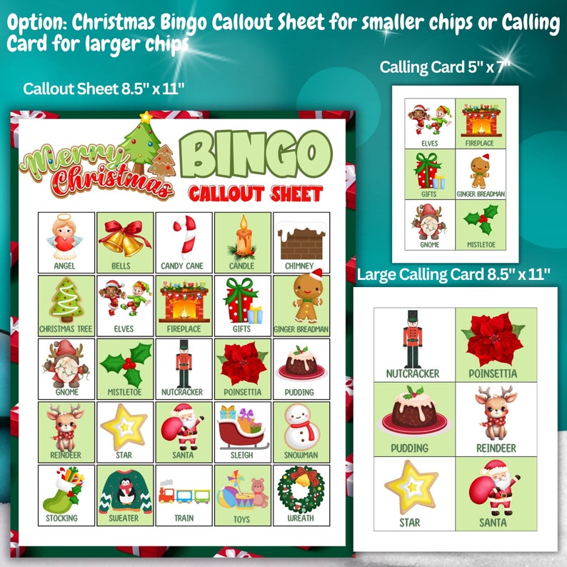 50 Merry Christmas Bingo Cards, 50 Unique Prefilled Game Cards, Kid's ...