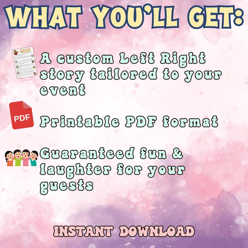 Customized Left Right Story Game for Any Occasion – Personalized Party ...