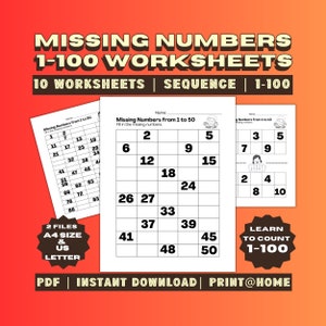 10 Printable Missing Numbers Worksheets, Missing Numbers Practice ...