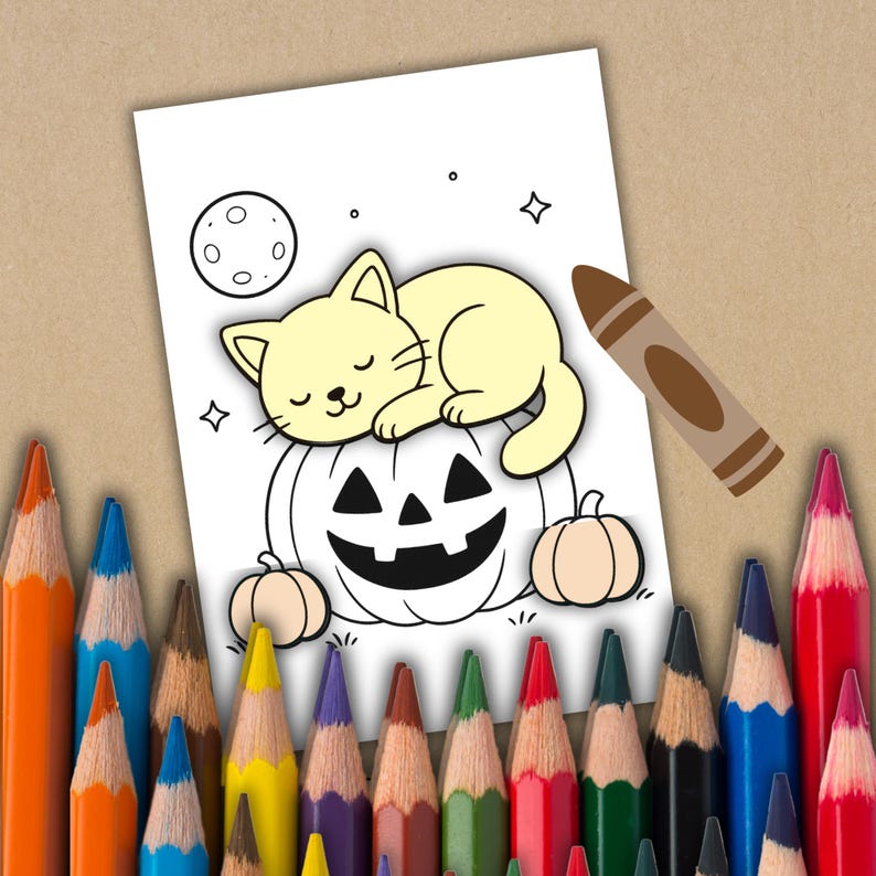 Cute Halloween Animals Coloring Book for Kids: Fun and Easy Coloring ...