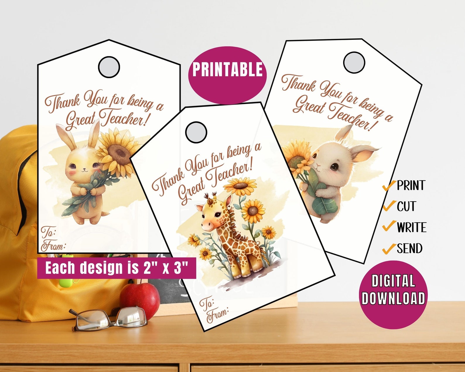 End of School Teacher Appreciation Tag Schools Out Summer Thank You ...